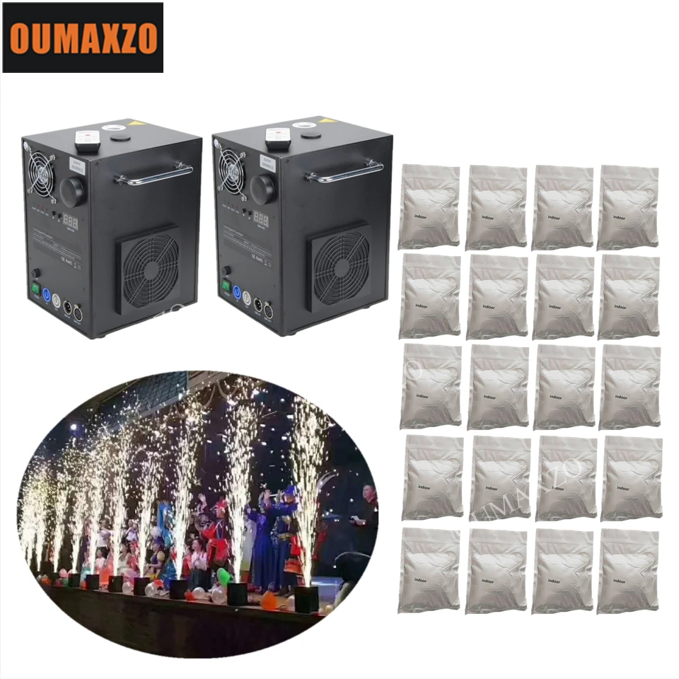 2pcs/lot And 20 Bags Powder 400W Cold Spark Fireworks Machine Dmx And ...