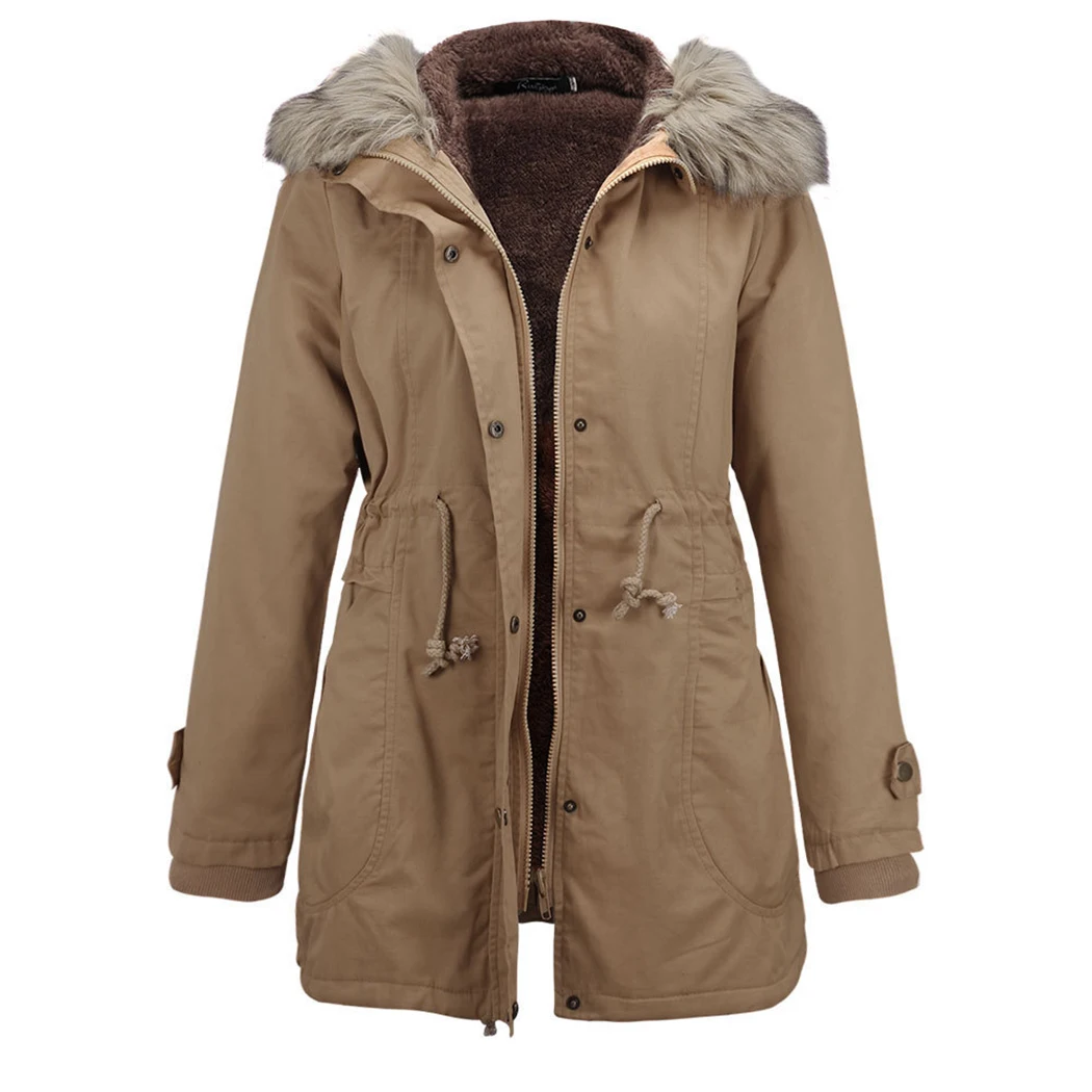 2018 Women Parkas Coat Winter Thick Fleece Warm Jackets Overcoat
