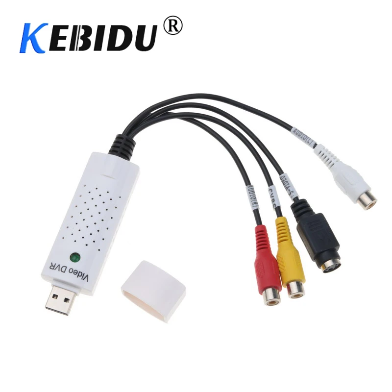Kebidumei Portable USB 2.0 Easycap Audio Video Capture Card Adapter VHS ...