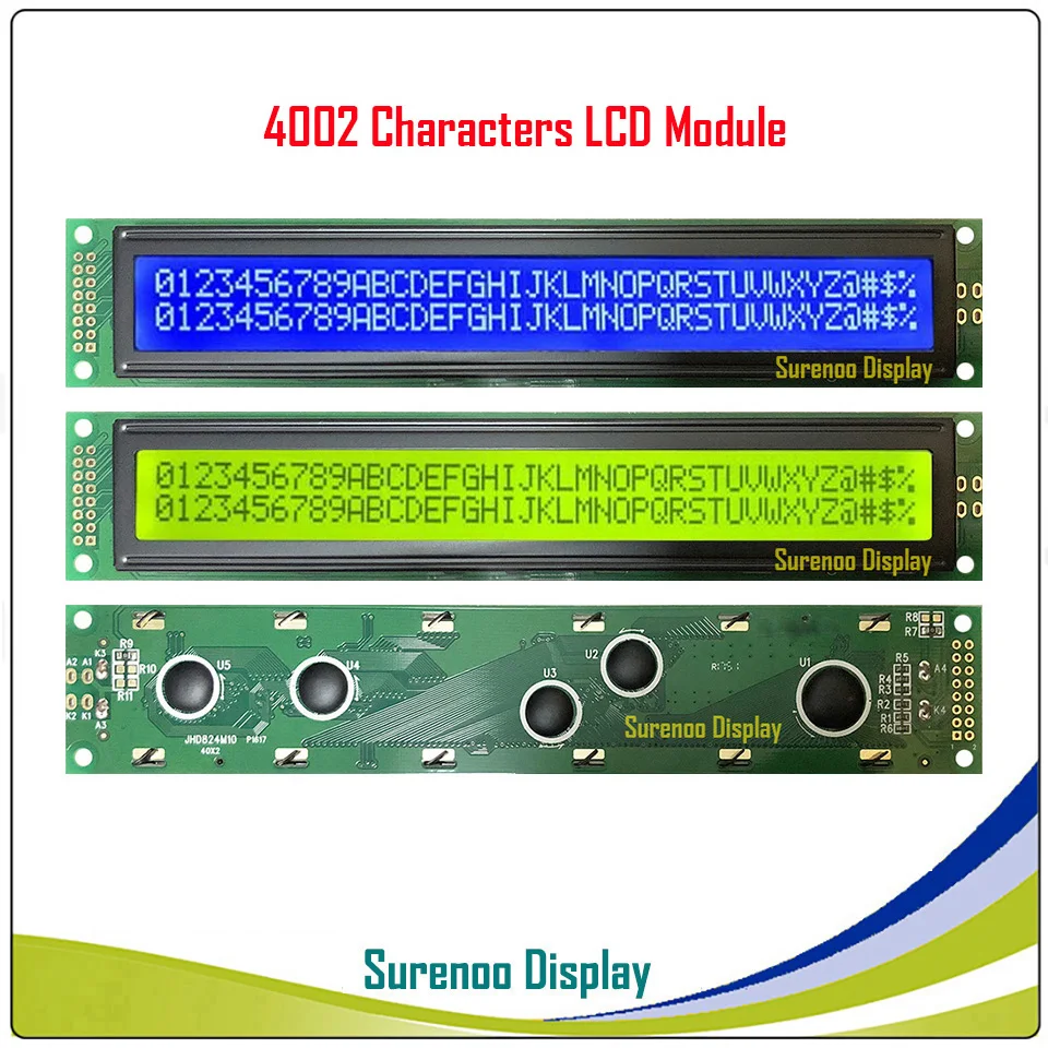 40x2 4002 Character LCD Display Equivalent With HD44780 White On Blue