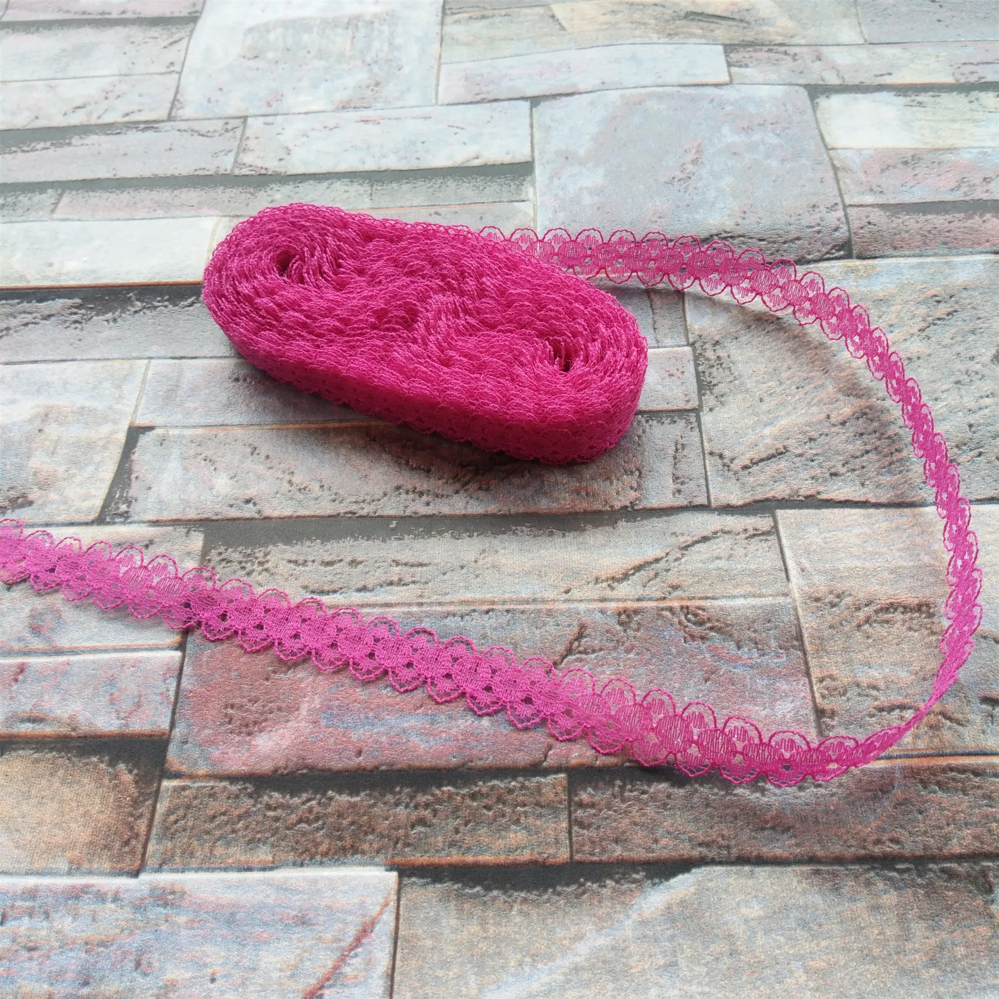 ¡Nuevo listado! Cinta de encaje rosa de 15mm de ancho, cinta de encaje ...