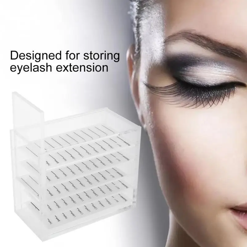 5 Layers Eyelash Extension Storage Box False Eyelash Display Makeup ...
