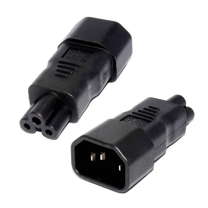 CY IEC 320 C14 enchufe macho a C5 Cable adaptador hembra IEC 3 pines ...