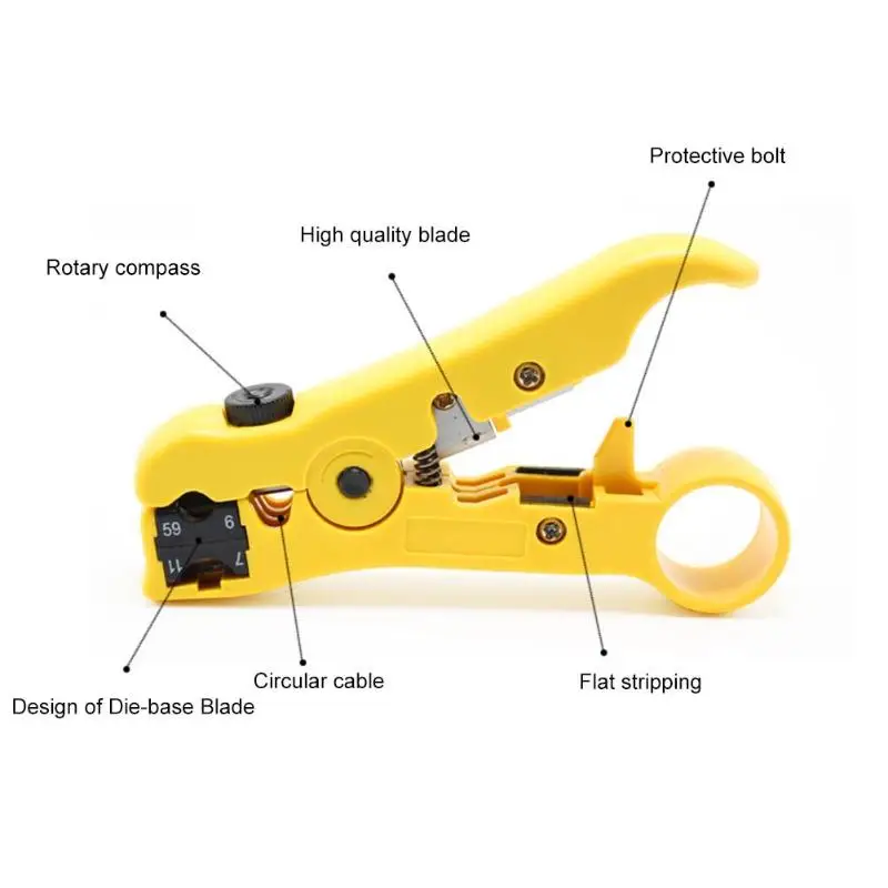 F/BNC/RCA Type Compression Crimper Stripper Pliers Hand Tool Set Rotary ...