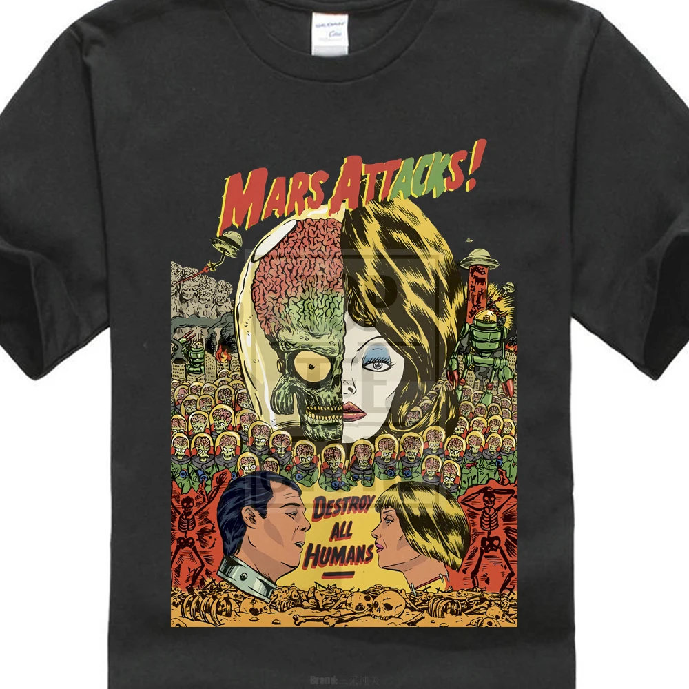 Mars Attack V17 Movie Poster T Shirt Black All Sizes S To 4Xl|T-Shirts ...