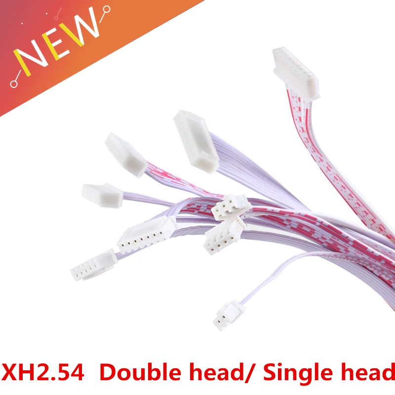 25Pcs 26AWG JST 2.54mm Pitch Connector Cable XH2.54 Plug Line length 20/10CM Red and white 2P/3P ...