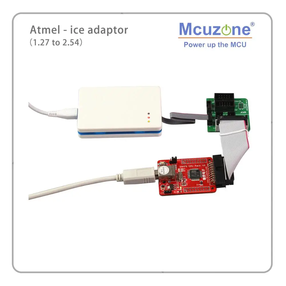 Mcuzone Atmel-ICE Adapter board 1.27 TO 2.54 AVR(ISP JTAG PDI TPI) SAM ...