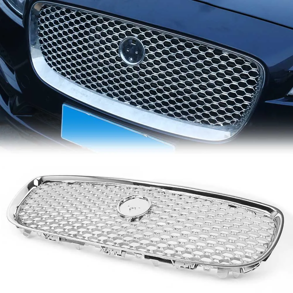 Chrome-Car-Front-Bumper-Grille-Mesh-Upper-Radiator-Grill-Cover-Racing ...