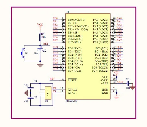 AVR MCU ATmega16 Development Board - Robotech BD
