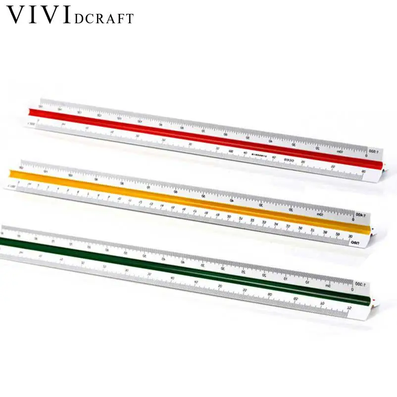 Vividcraft 30cm PVC Triangular Scale Ruler 1:20 1:600 Metal High ...