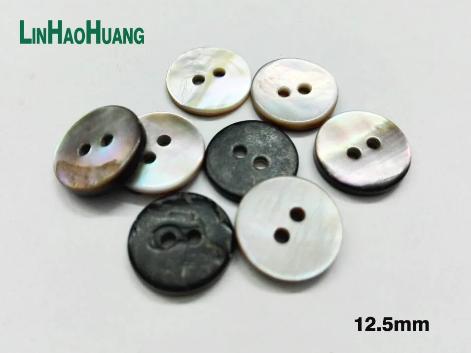 100 Pcs/lot 12.5mm Round Shell Sewing Buttons 2 Hole Button Natural ...