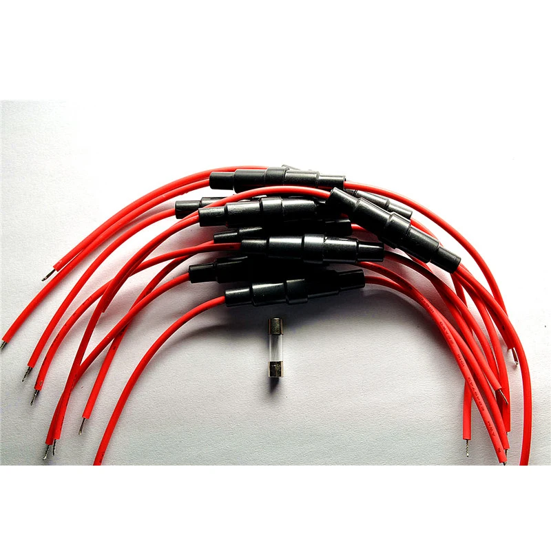 5pcs 5*20mm Fuse Holder with Wire Fuse Socket Case Sleeve 0.75 Thick ...