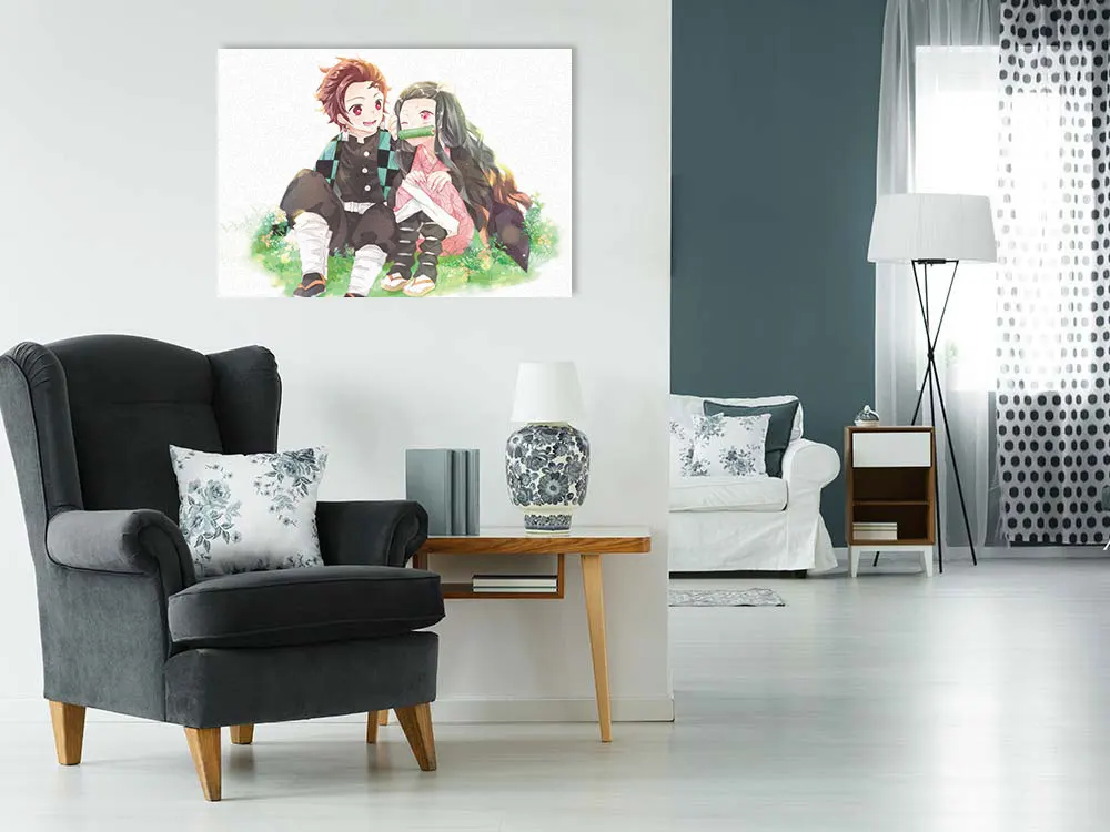 Demon Slayer Kimetsu no Yaiba Tanjirou Nezuko Wall Art Canvas For Teens ...