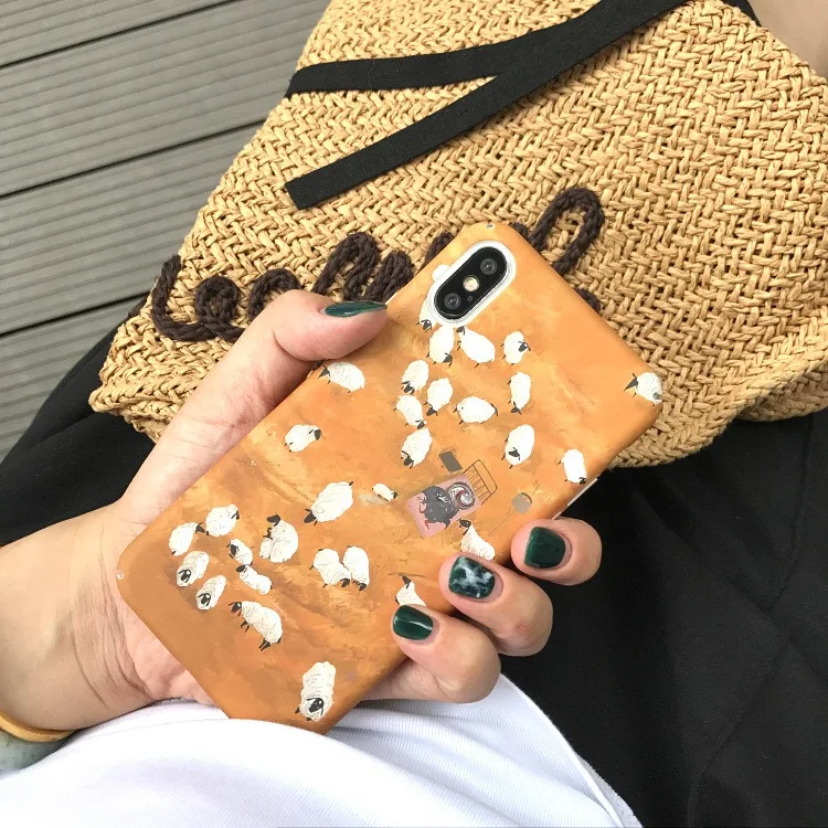For Iphone8 Plus Phone Covers For IphoneX Cute Sheep Full Back Cover ...