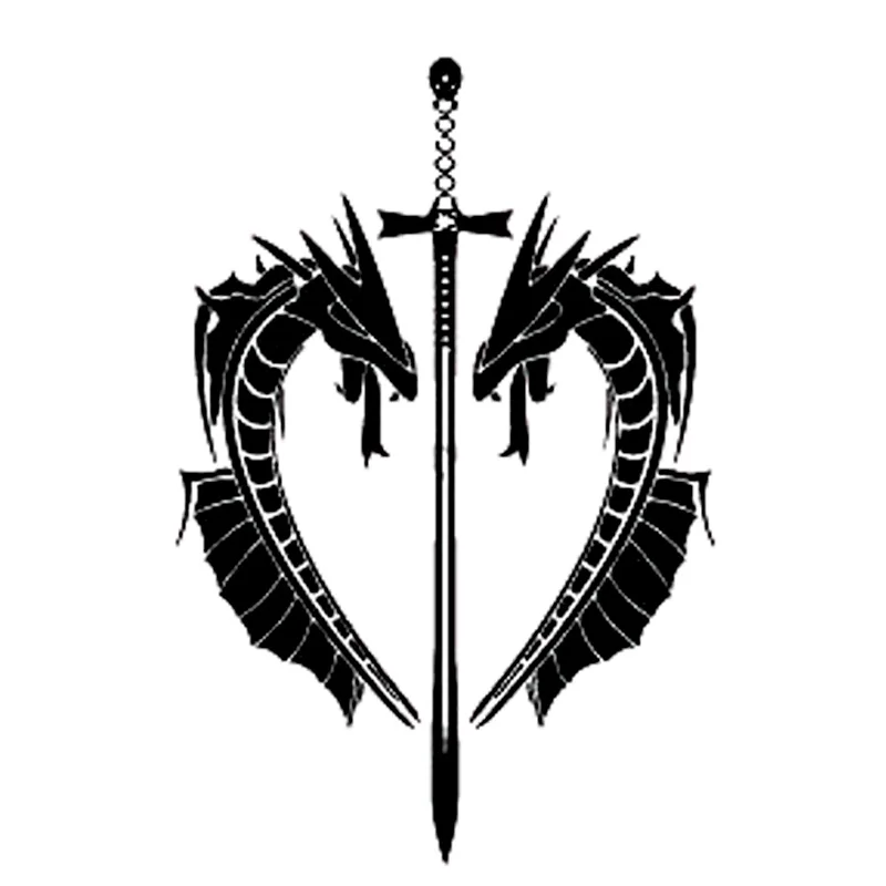 13.3cm*20cm Dragon Sword Abstract Design Car styling Car Sticker Black ...