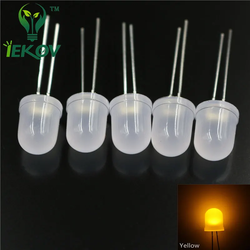 Aliexpress.com : Buy 100pcs LED 10mm Diffused LED DIODE Yellow 10MM ...