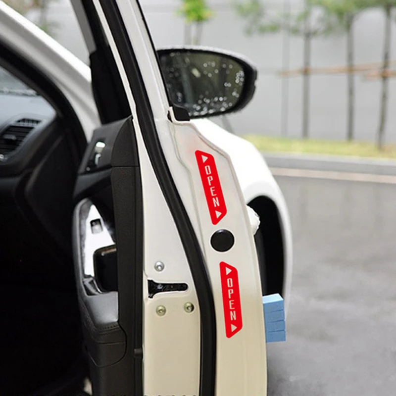 OPEN Car Door Warning Stickers Safety Warning Reflective Car Stickers ...