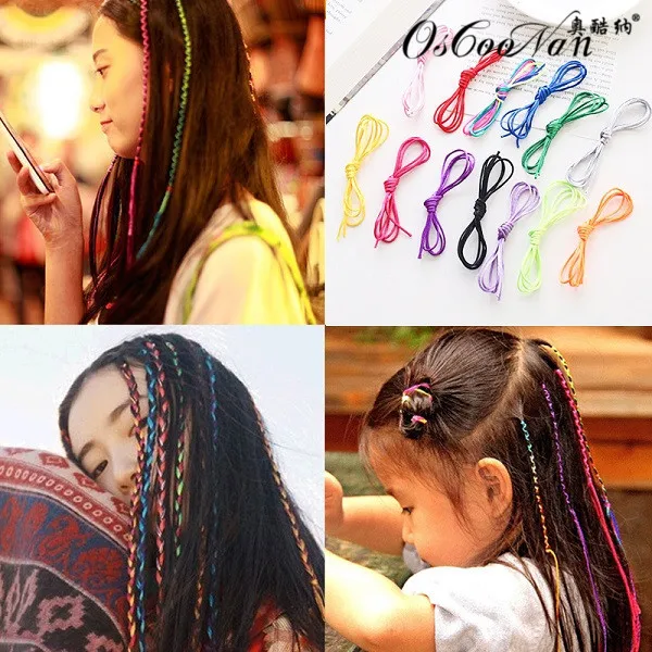H 10PCSOptic Nerve. Headrope Hair Color Rope Bind Hair Coloured Ribbon ...