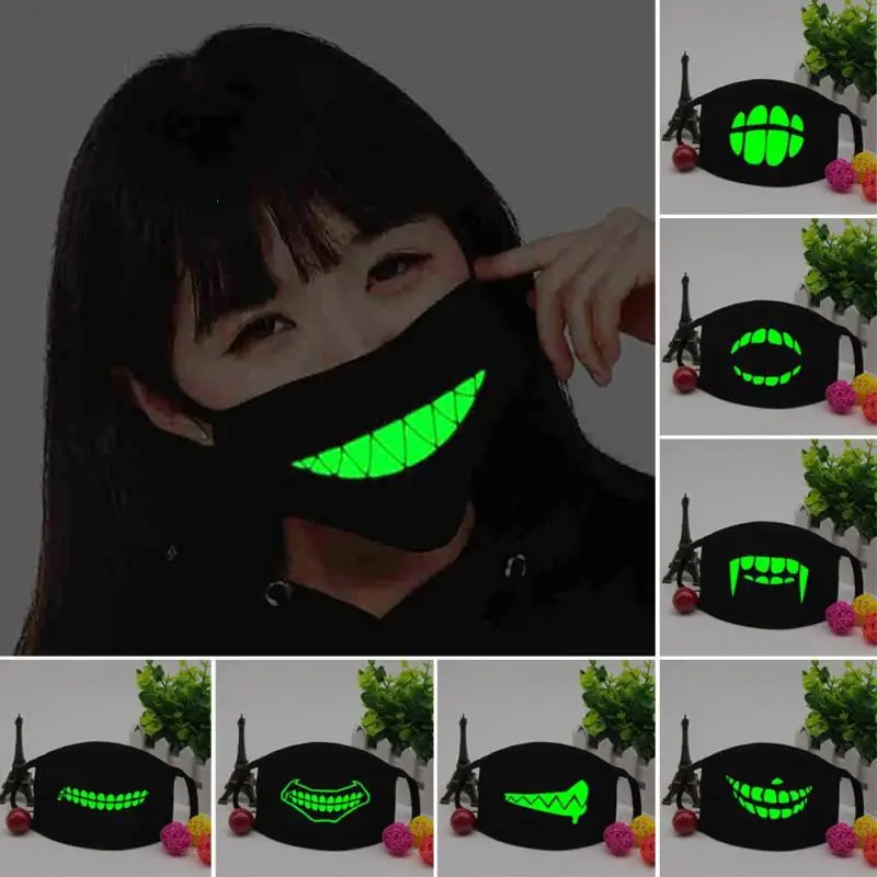 1pc Led Luminous Mouth Mask Light in the dark Anti dust keep warm Cool ...
