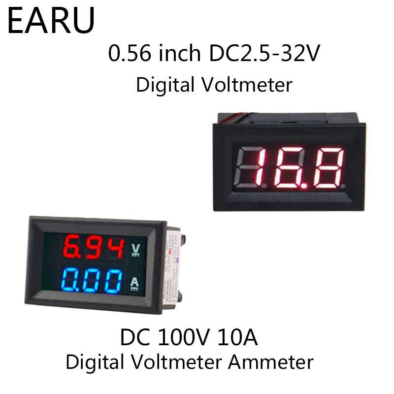 Volt-metro-Amper-metro-com-display-digital-LED-para-carro-duplo-Amp ...