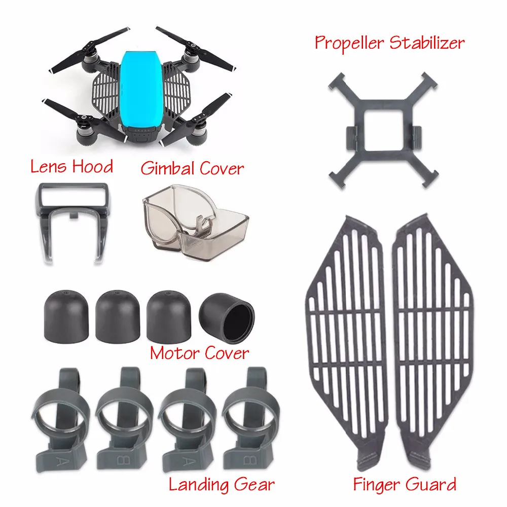 DJI Spark Accessories Propeller Stabilizer + Gimbal Cover + Lens Hood ...