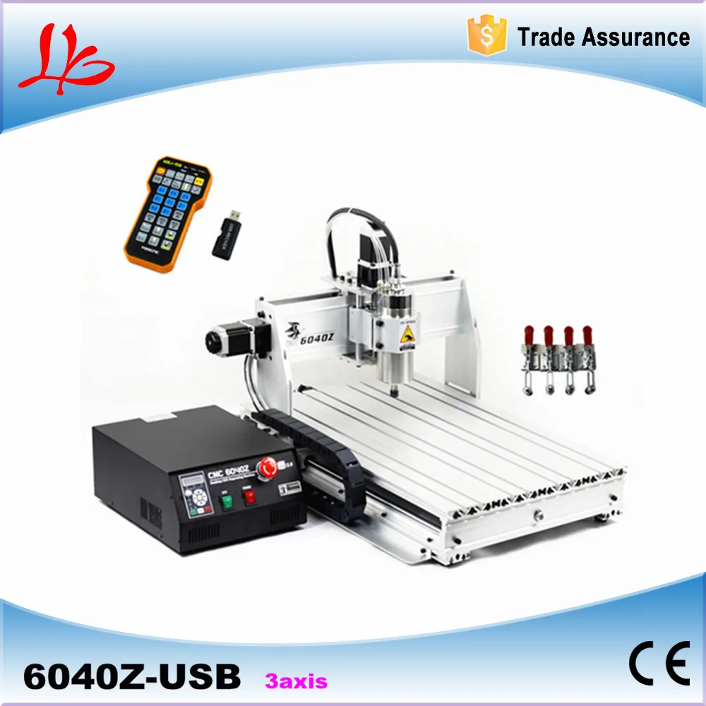 6040Z USB 3 axis 2.2KW mini CNC router with mach3 remote control limit ...