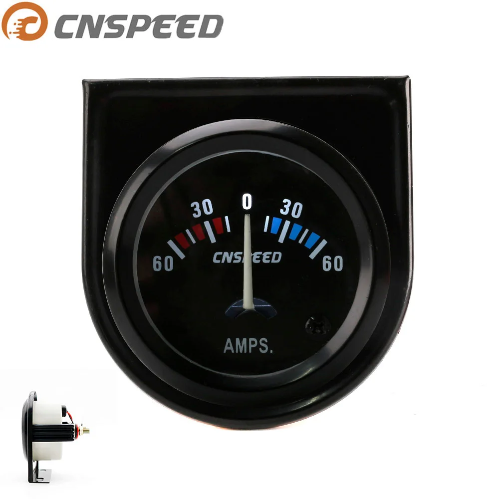 CNSPEED 2"52mm Universal 12V Car Auto Ammeter Gauge 60 0 60 AMP Meter ...