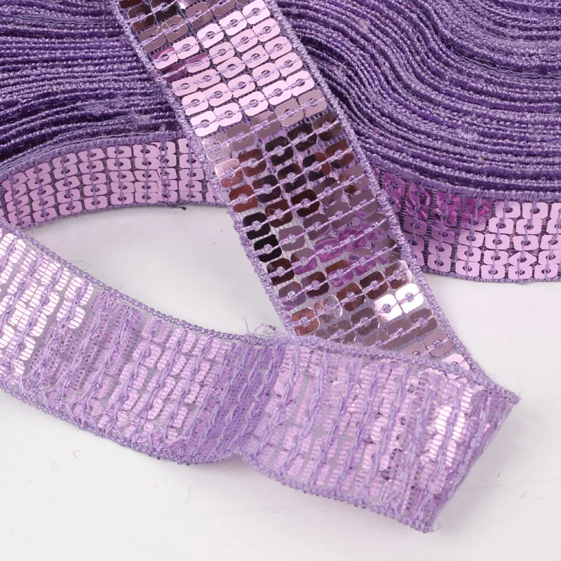 Lt Purple Sequin embroidery Polyester 4 mm 5rows square sequin for ...