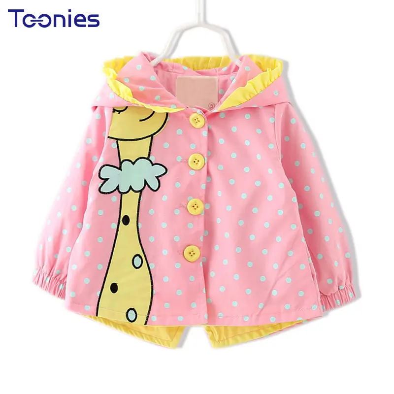 Autumn Cartoon Hooded Infant Jacket for Baby Clothing Dotted Giraffe ...