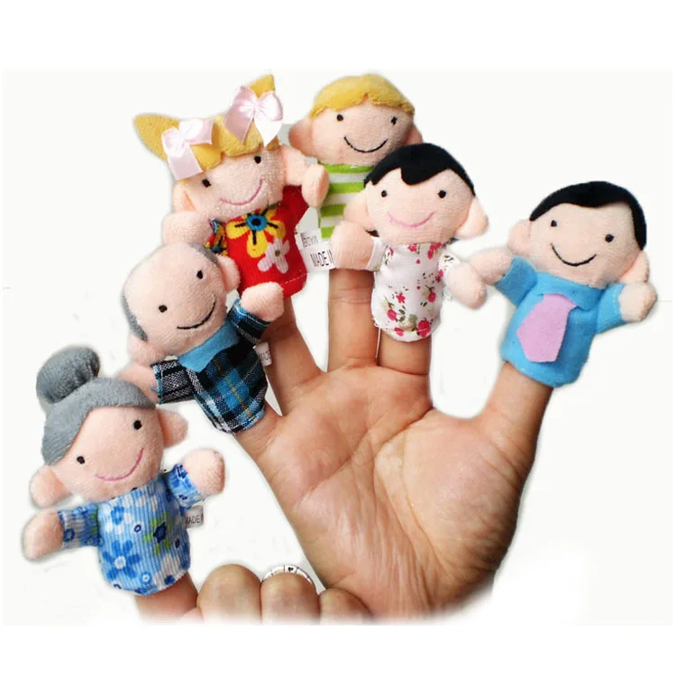 90pcs/lot 6g Plush Family finger puppets+wool Wear toys+finger doll ...