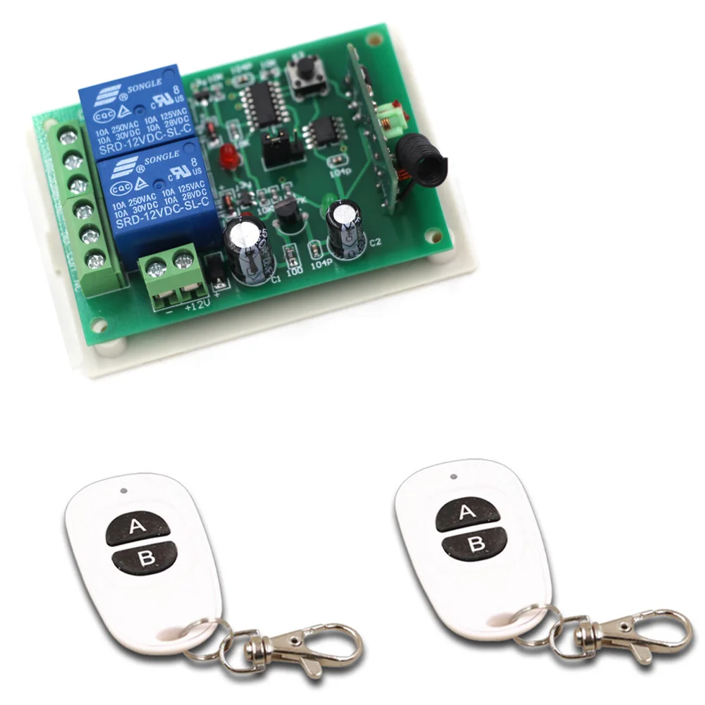 Wireless Remote Control Switch 2 CH 10A Receiver Lighting Switch System ...