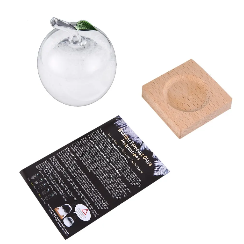 Weather Forecast Glass Fruit Apple Shape Weather Predictor Crystal Gift ...