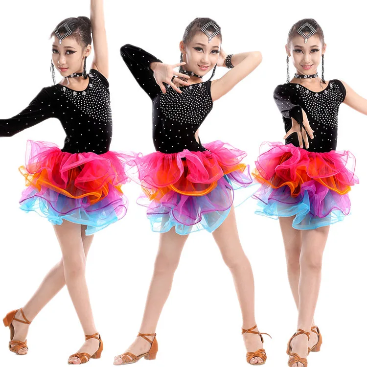 Children Sasa Jazz Dance HipHop Dance Costume Kids Lamba Ballroom Dress ...