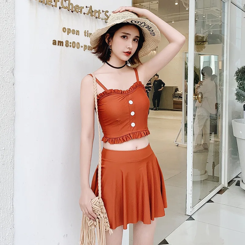 2019 Women Solid Two Piece Bikini Tankinis Set Swimsuit Bathing Suit ...