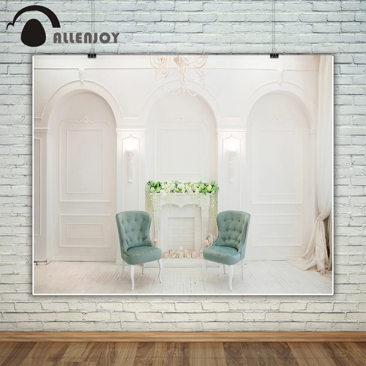 Allenjoy photography backdrop indoor turquoise luxury armchair wedding ...