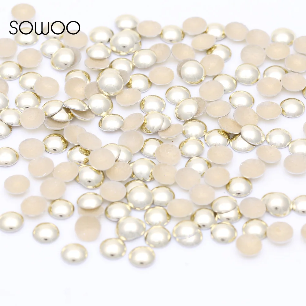 Eco-friendly Lead Free Metal Hot Fix Studs Dome Shape Half Round Yellow ...