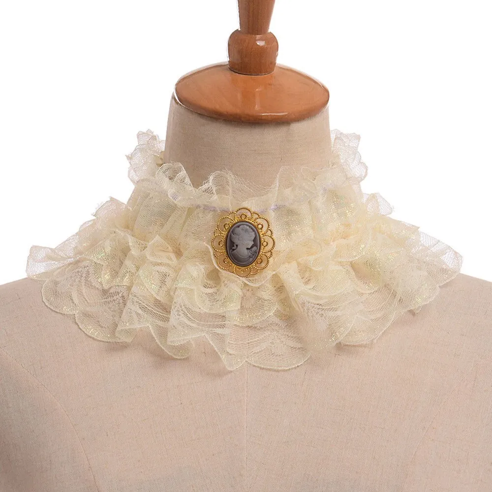 Detachable-Collar-Vintage-Elizabethan-Victorian-Neck-Ruffled-Ruff ...