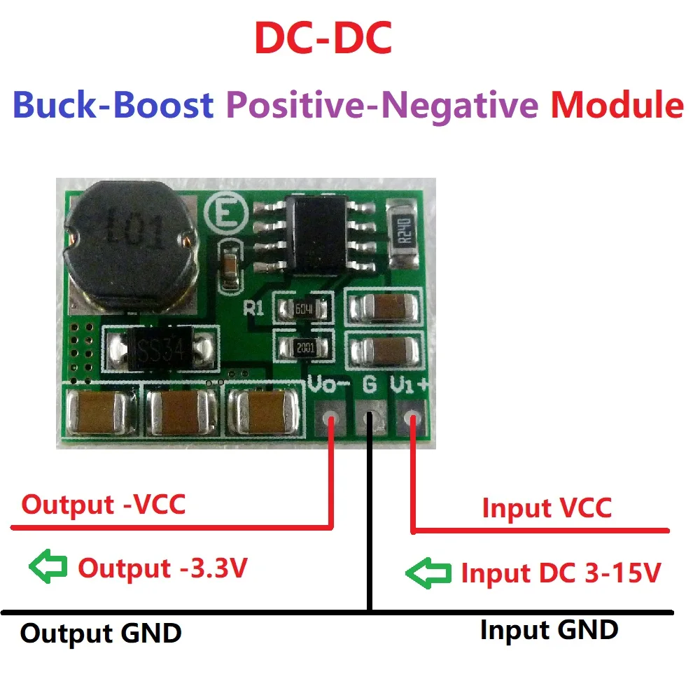 500ma 3v 3.3v 3.7v 5v 6v 9v 12v 15v To -3.3v Dc-dc Boost-buck Inverting Switch Positive To ...