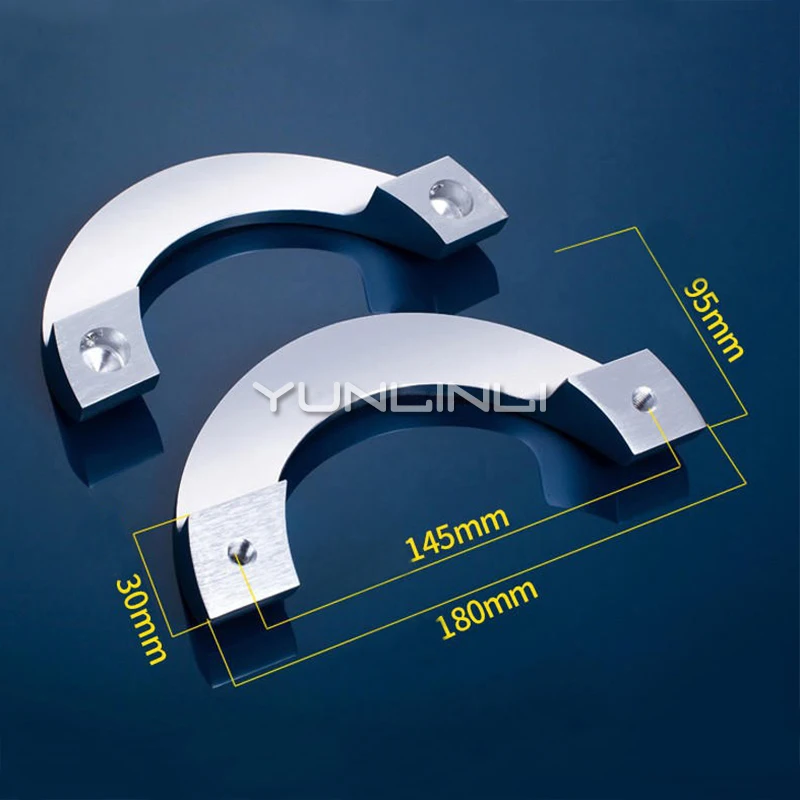 Semi circular Modern Frameless Glass Door Handle Semicircular Stainless ...