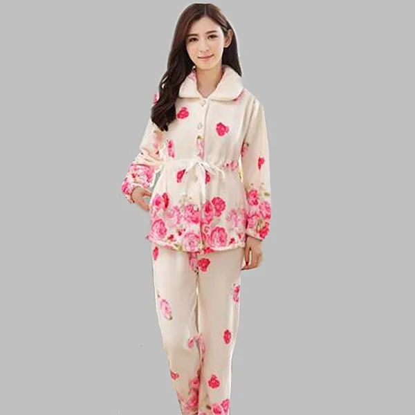 New 2018 Pijama Fashion Warm Flannel Winter Pajamas Thick Pyjamas Women