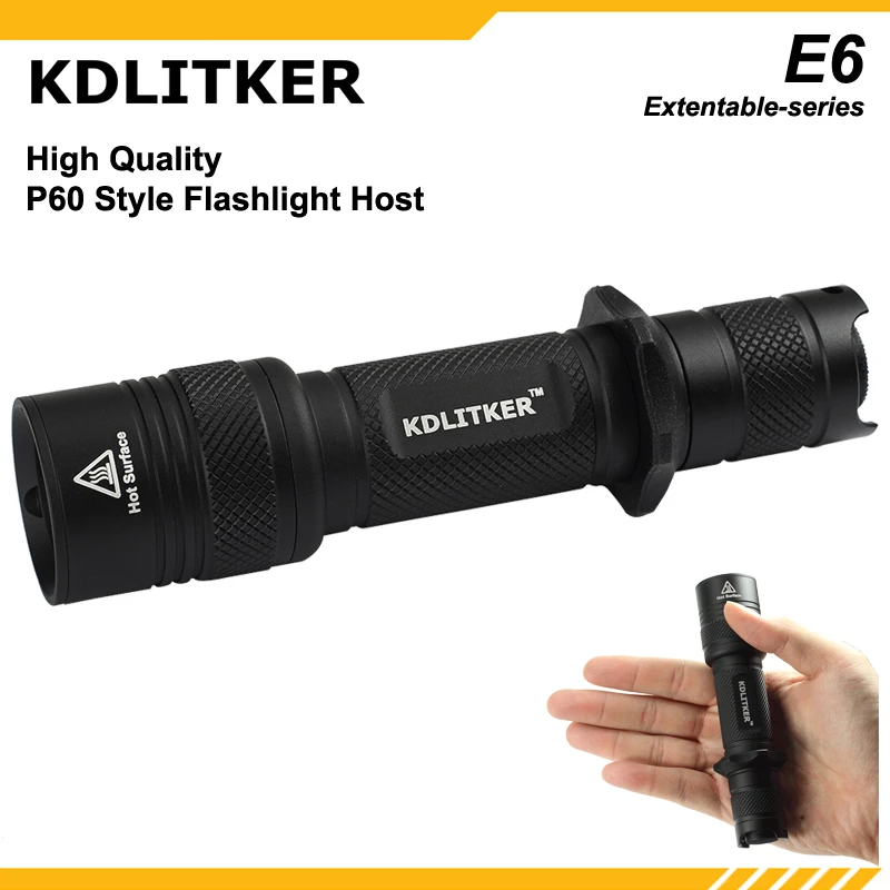 Kdlitker E6 / E6s P60 Flashlight Host - Black - Portable Lighting ...