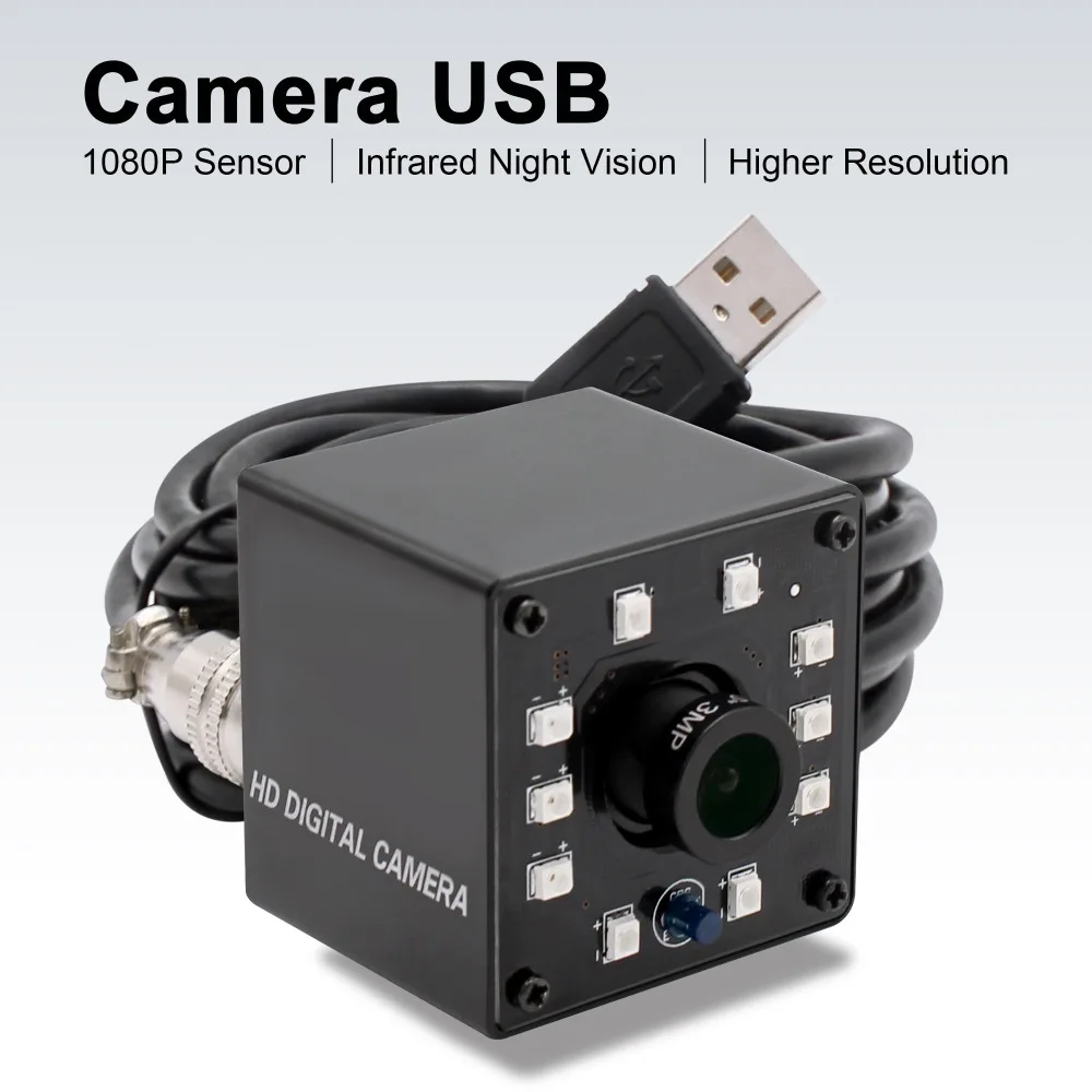 Infrared USB Webcam 1080P Full HD MJPEG 30fps Night Vision IR CUT Mini ...