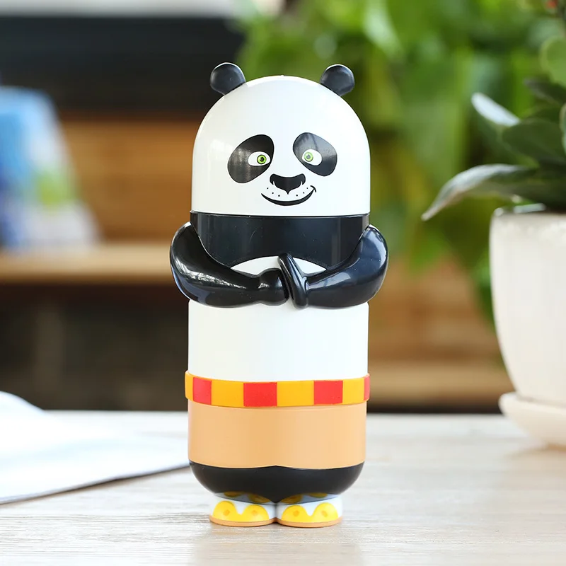 Cute Limited Kung Fu Panda Water Bottle High Quality Portable Glass Double Layer Glass Bottle