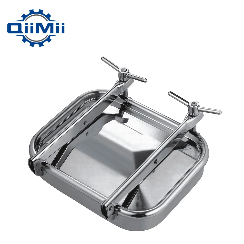 Stainless Steel Rectangular Side Manway, 530x430mm Sanitary Manhole ...