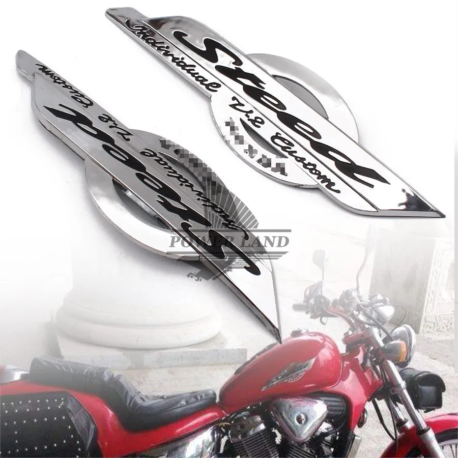 1pair-Motorcycle-Fuel-Gas-Tank-Chrome-Emblem-Badge-Decal-For-Shadow-VLX ...