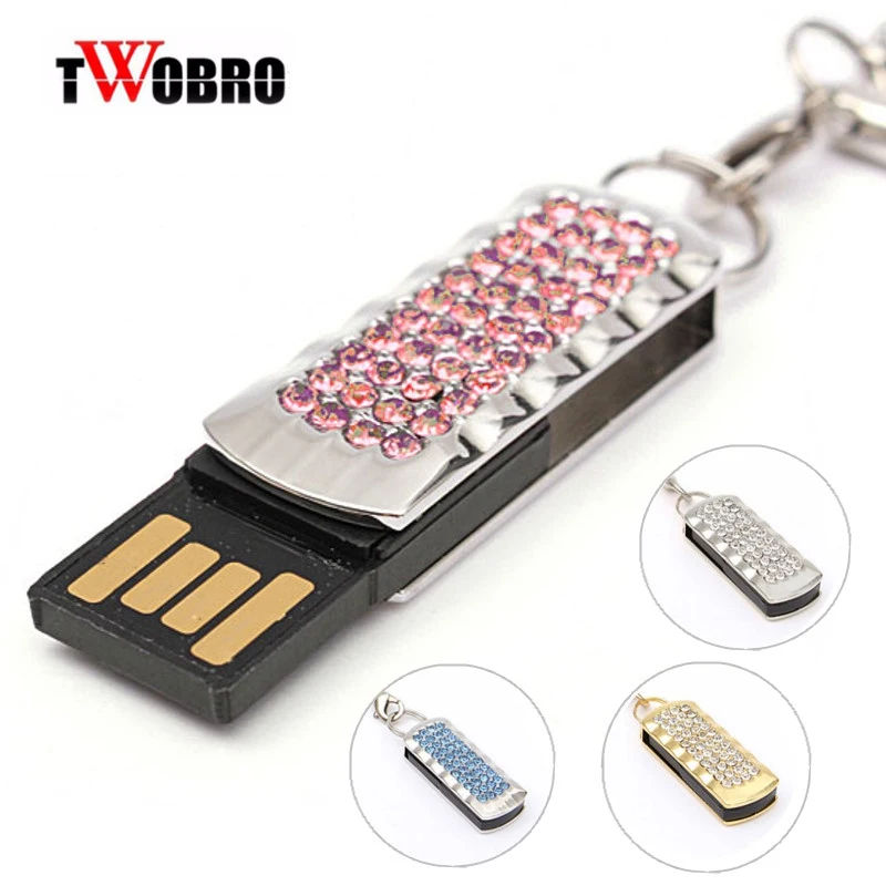 Fashion Metal Diamond Crystal Model Pen drive 4GB 8GB 16GB 32GB 64GB Jewelry USB Flash Drive 1GB ...