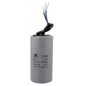 Gray Body CD60 200uF 10 AC 250V 2 Fork Terminals Motor Run Capacitor ...