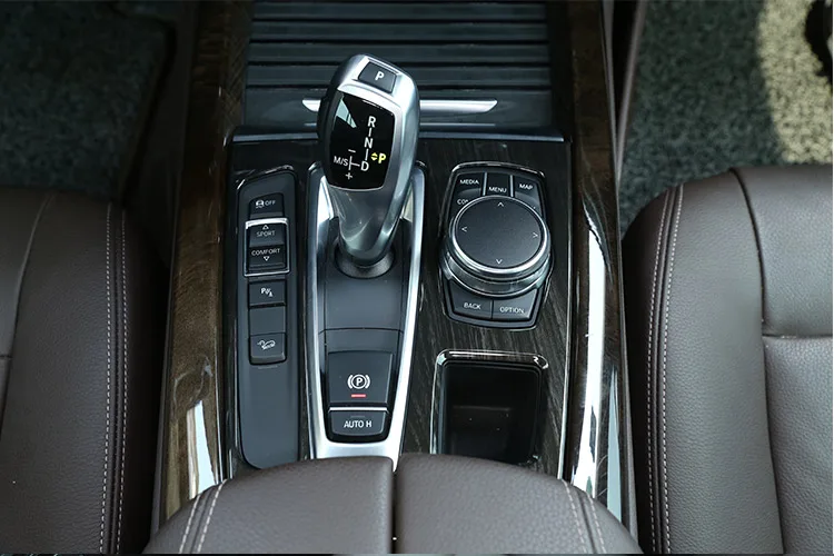 Abs Dark Wood Grain Interior Mouldings Center Console Gear Shift Panel ...