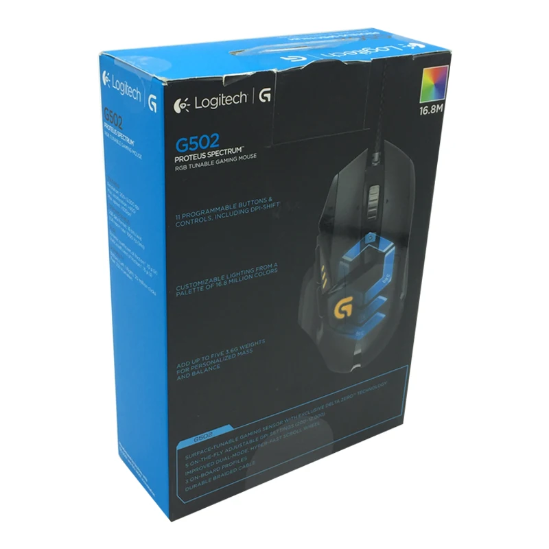 100% genuine English packaging Logitech G502 RGB LED Proteus Spectrum ...