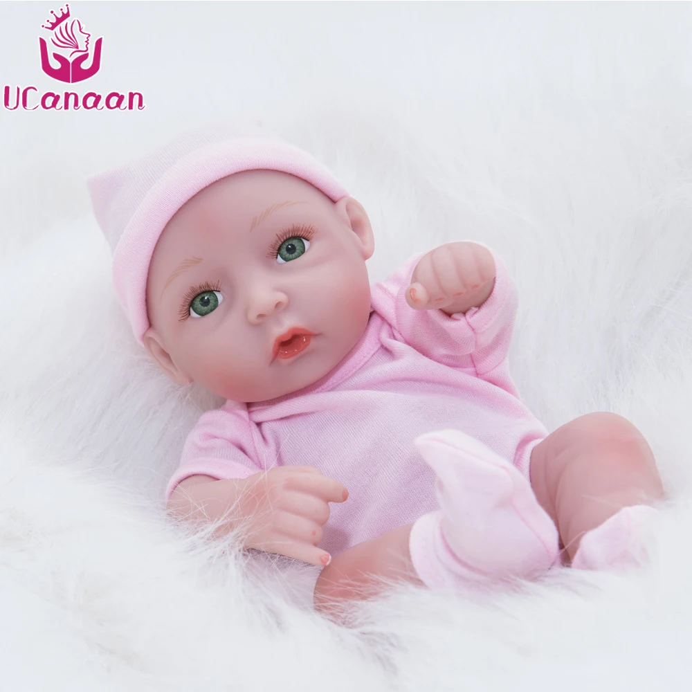 UCanaan 28CM Handmade Mini Doll Reborn Full Silicone Baby Alive Dolls ...
